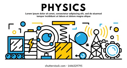 Physics Banner Outline Illustration Physics Vector Stock Vector ...