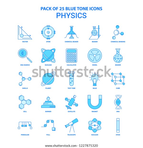 Physics Blue Tone Icon Pack 25 Stock Vector (Royalty Free) 1227875320 ...