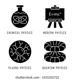 Physics Branches Glyph Icons Set Chemical Stock Vector (Royalty Free ...