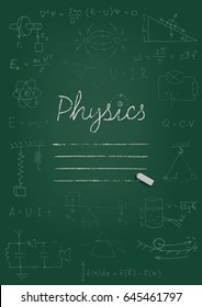 Physics Copybook Cover Chalk Drawing On Stock Vector (Royalty Free ...