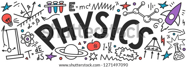 Physics Doodles Lettering On White Background Stock Vector (Royalty ...