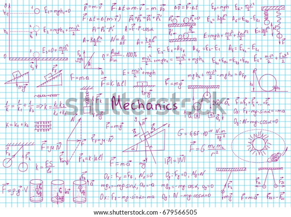 Physics Formulas Drawn By Hand On 库存矢量图（免版税）679566505 | Shutterstock