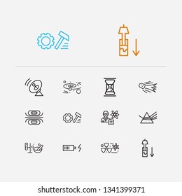 Physics Icons Set Cosmology Physics Icons Stock Vector (Royalty Free ...