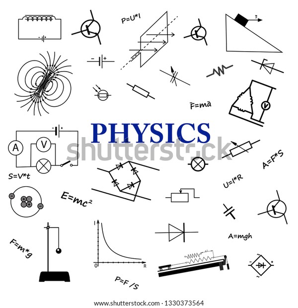 Physics Science Doodle Handwriting Model Icon Stock Vector (Royalty ...