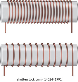 Physics Winding Coil Circuit Vector Stock Vector (Royalty Free ...
