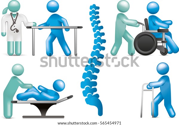 Physiotherapy Icon Set Stock Vector (Royalty Free) 565454971