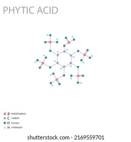Phytic Acid Molecular Skeletal 3d Chemical Stock Vector (Royalty Free ...