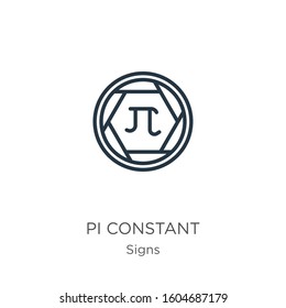 Pi Constant Symbol Icon Thin Linear Stock Vector (Royalty Free ...