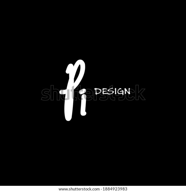 Pi Handwritten Logo Identity Black Background Stock Vector (Royalty ...