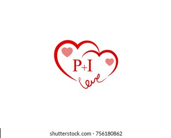 Pi Initial Wedding Invitation Love Logo: เวกเตอร์สต็อก (ปลอดค่า ...
