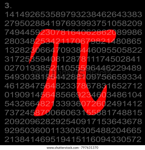 Pi Several Hundred Decimal Places Set Stock Vector (Royalty Free ...