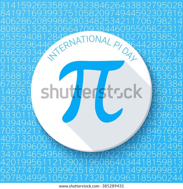 Pi Sign Shadow On Blue Background Stock Vector (Royalty Free) 385289431
