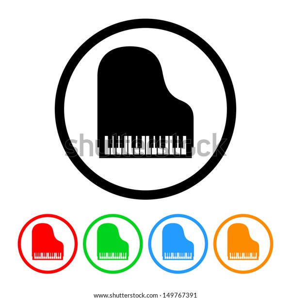 Piano Icon Vector Format Color Variations Stock Vector (Royalty Free ...