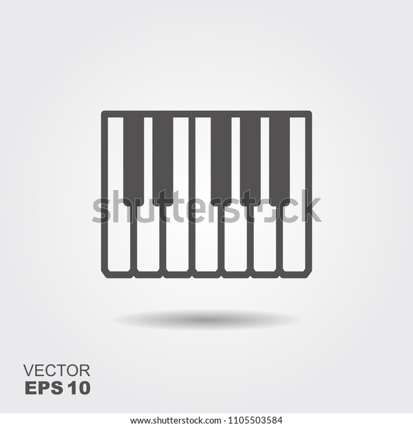 Piano Keyboard Logo Vector Flat Icon: เวกเตอร์สต็อก (ปลอดค่าลิขสิทธิ์ ...
