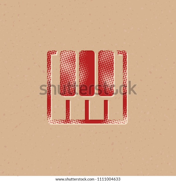 Piano Keys Icon Halftone Style Grunge Stock Vector (Royalty Free ...