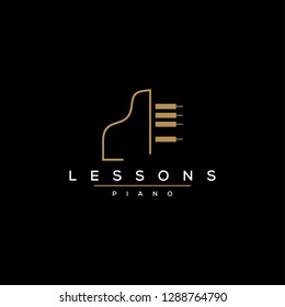 Piano Lessons Logo Design Stock Vector (Royalty Free) 1288764790 ...