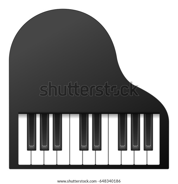 Piano Top View On White Background Stock Vector (Royalty Free ...