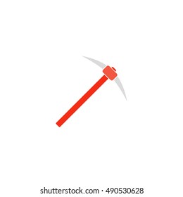 Pick Icon Red Flat Icon Vector: vector de stock (libre de regalías ...