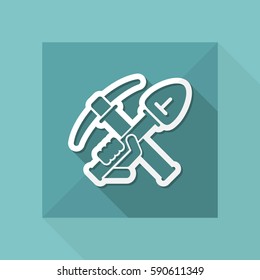 Pick Shovel Icon Stock Vector (Royalty Free) 590611349 | Shutterstock