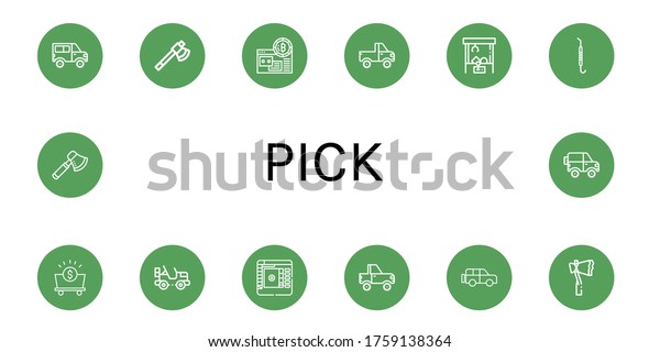 Pick Simple Icons Set Contains Such Stock Vector (Royalty Free ...