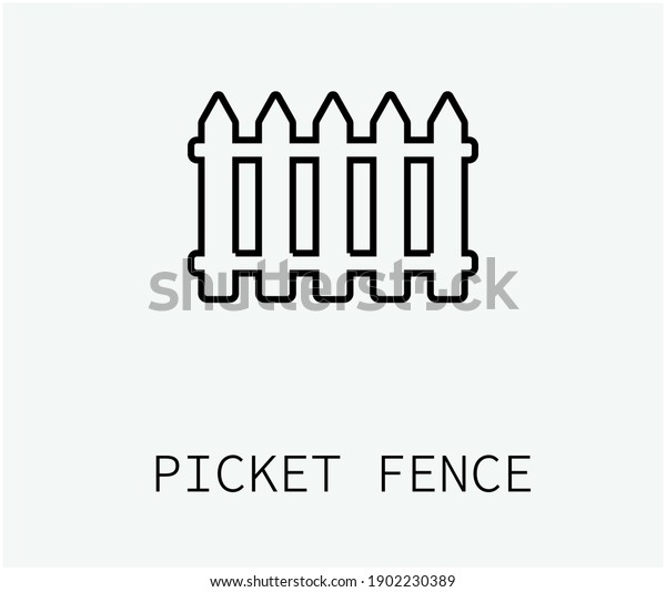 Picket Fence Icon Vector Linear Style Stock Vector (Royalty Free ...
