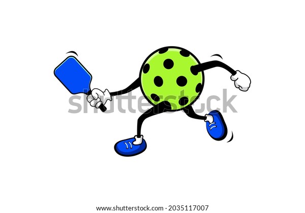 Pickleball Cartoon Character Forehand Position Any Stock Vector ...