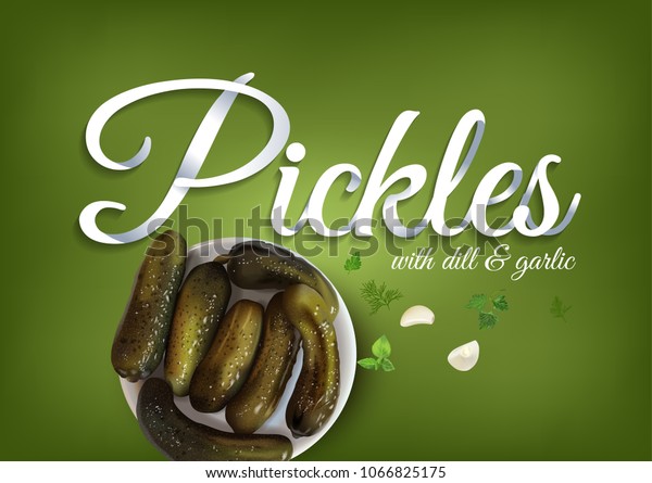 Pickled Cucumbers Paper Hand Lettering Calligraphy Stock Vector ...