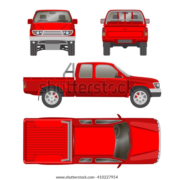 Pickup Truck One Half Cab Vector 库存矢量图（免版税）410227954 | Shutterstock