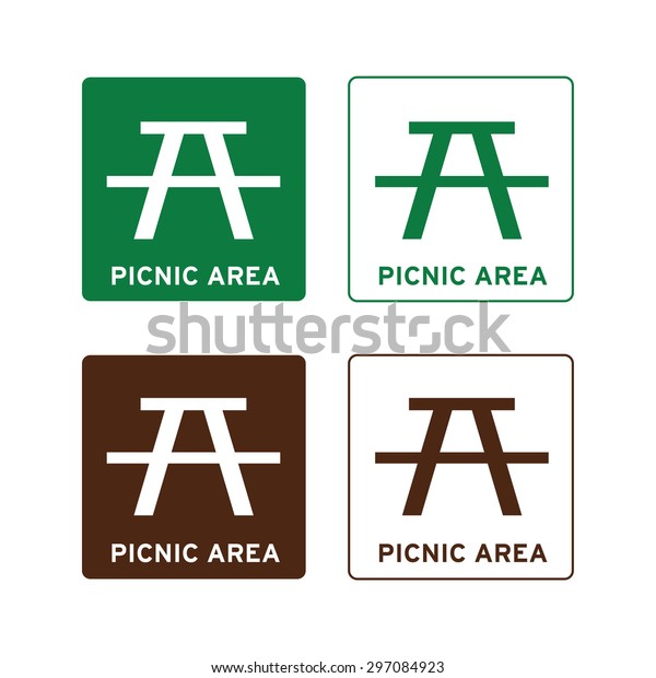 Picnic Area Sign Vector Set 스톡 벡터(로열티 프리) 297084923 | Shutterstock