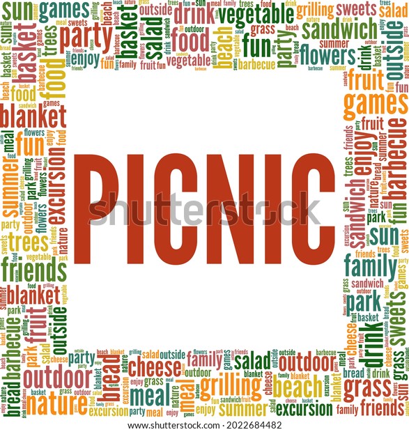 Picnic Vector Illustration Word Cloud Isolated Stock Vector (Royalty ...