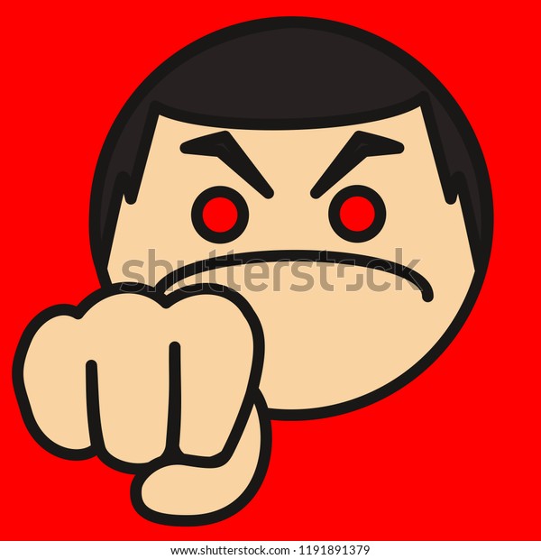 Pictogram Angry Aggressive Man That Shows Stock Vector (Royalty Free ...