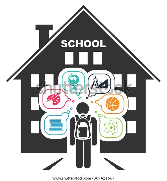 Pictogram Child Going School Learning Different เวกเตอร์สต็อก (ปลอดค่า ...