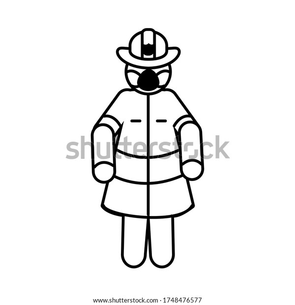Pictogram Fireman Protective Mask Icon Over Stock Vector (Royalty Free ...