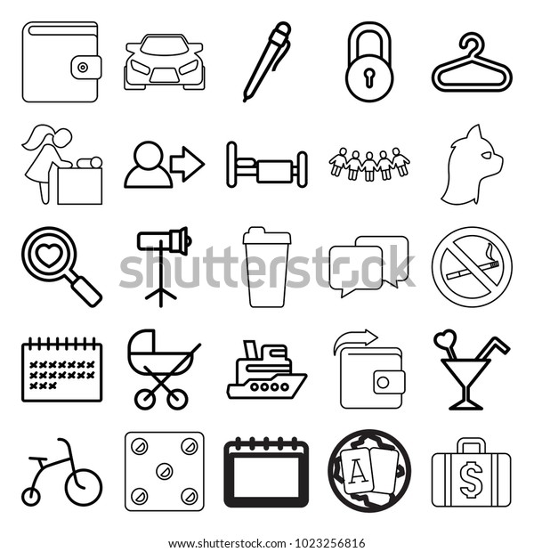 Pictogram Icons Set 25 Editable Outline Stock Vector (Royalty Free ...