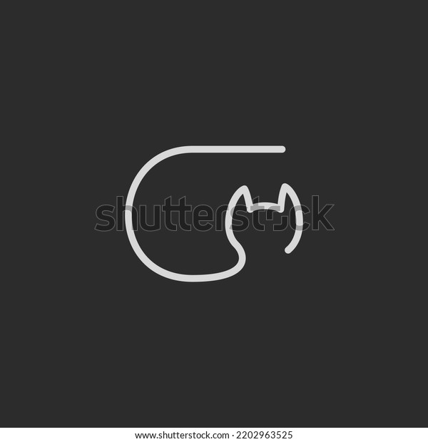 Pictogram Letter C Cat Simple Elegant Stock Vector (Royalty Free ...