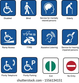 Pictogram Logo Icon Symbol Vector Disabled 스톡 벡터(로열티 프리) 1556134151 ...