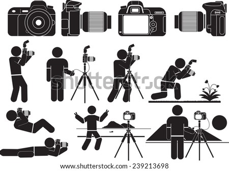 Pictogram Photographer Camera Stockvektor (Royaltyfri) 239213698 ...