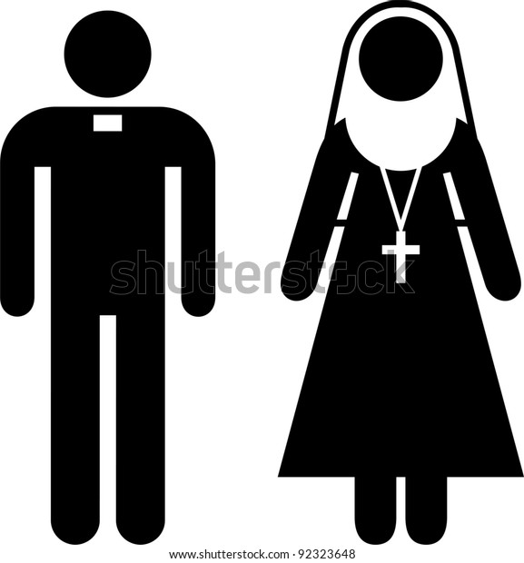 Pictogram Priest Nun Stock Vector (Royalty Free) 92323648 | Shutterstock