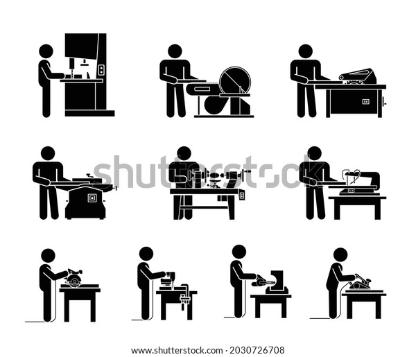 Pictograms Icon Collection Electric Machine Tools Stock Vector (Royalty ...