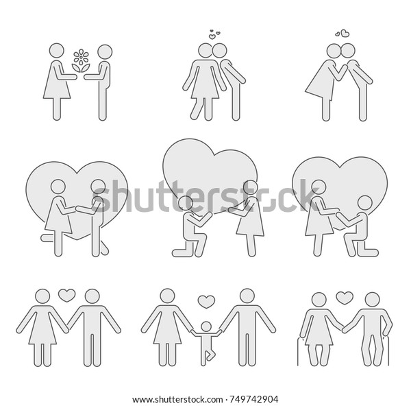 Pictograms Which Represent Couple Love Stock Vector (Royalty Free ...