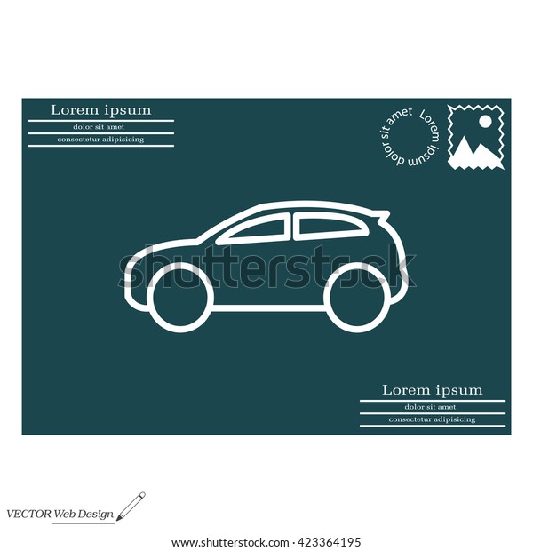 Pictograph Car Stock Vector (Royalty Free) 423364195