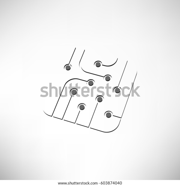 Pictograph Circuit Board Stock Vector (Royalty Free) 603874040 ...
