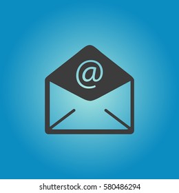 Pictograph Email Flat Vector Illustration Black Stock Vector (Royalty ...