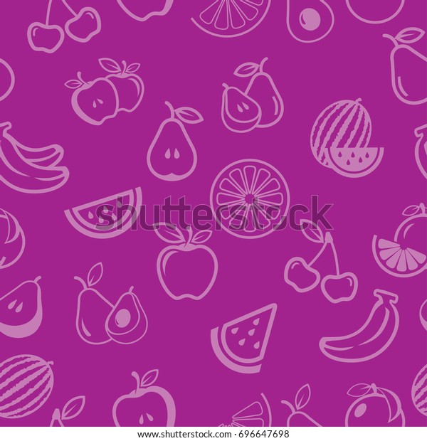 Pictograph Fruits Pattern Seamless Tone Color Stock Vector (Royalty ...