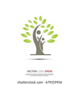 Pictograph Human Tree Icon Logo Identity Stock Vector (Royalty Free ...