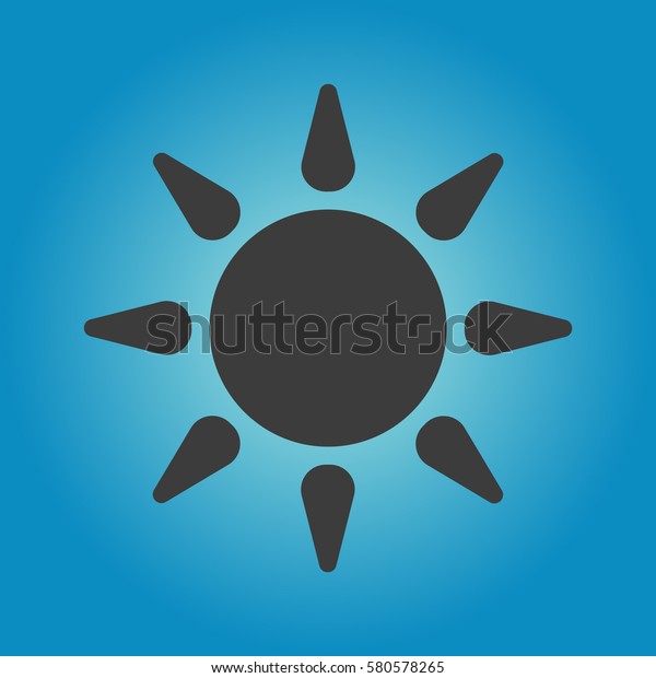 Pictograph Sun Flat Vector Illustration Black Stock Vector (Royalty ...