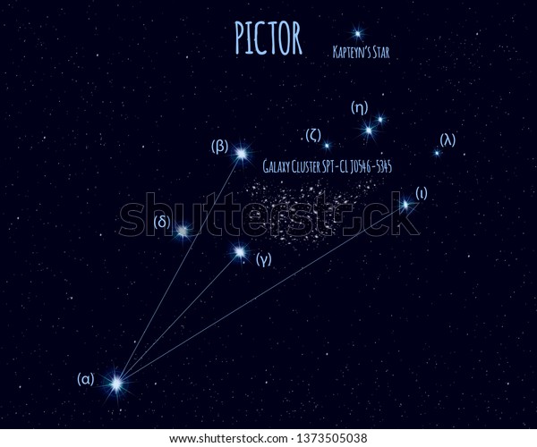 Pictor Painter Constellation Vector Illustration Basic Stock Vector ...