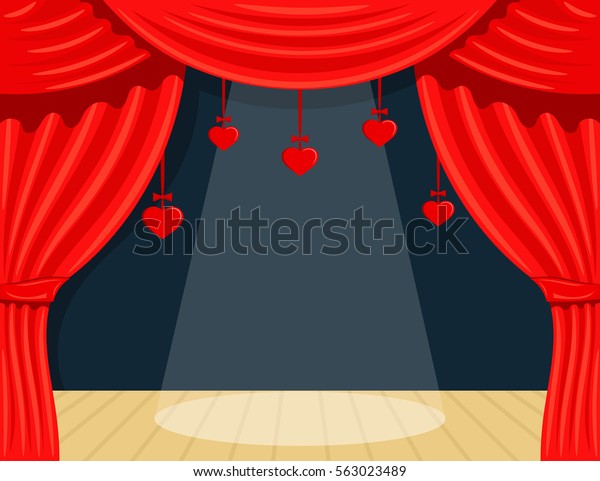 Picture Cartoon Theater Red Backstage Spotlight Stock Vector (Royalty ...