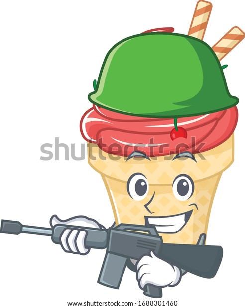 Picture Cherry Ice Cream Army Machine Stock Vector (Royalty Free ...