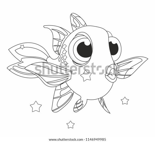 Picture Children Small Fish Fish Coloring Stock Vector (Royalty Free ...